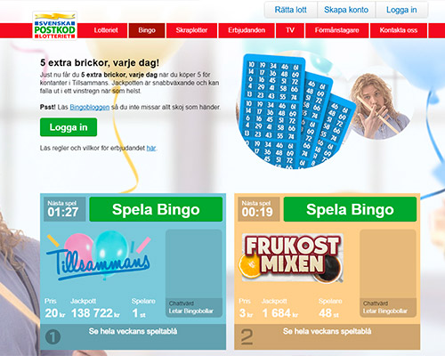 Postkodlotteriet Bingo - Få 25 kr att spela för!